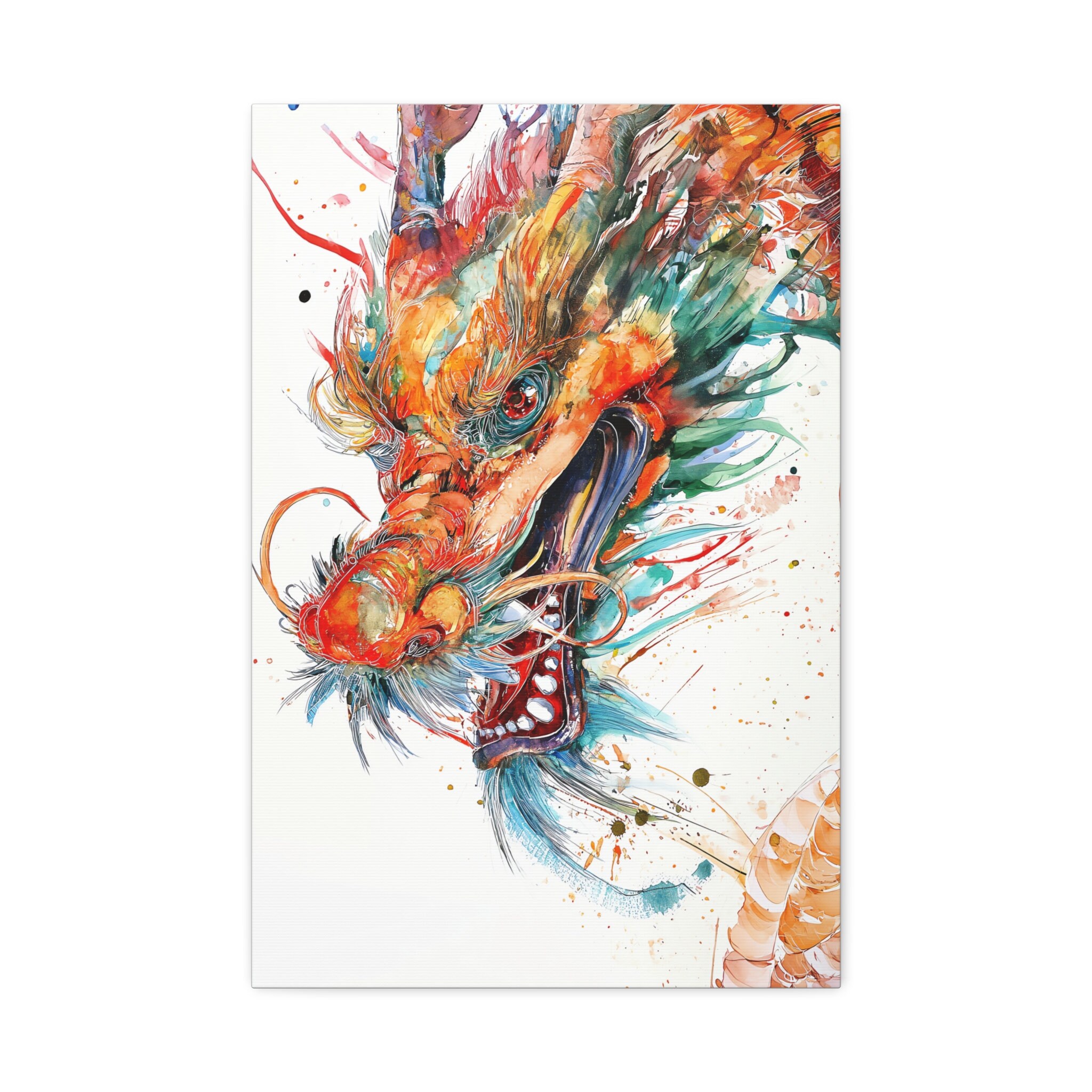 Vibrant Dragon Close-up HD Vector Canvas Art Detailed Fantasy Painting ...