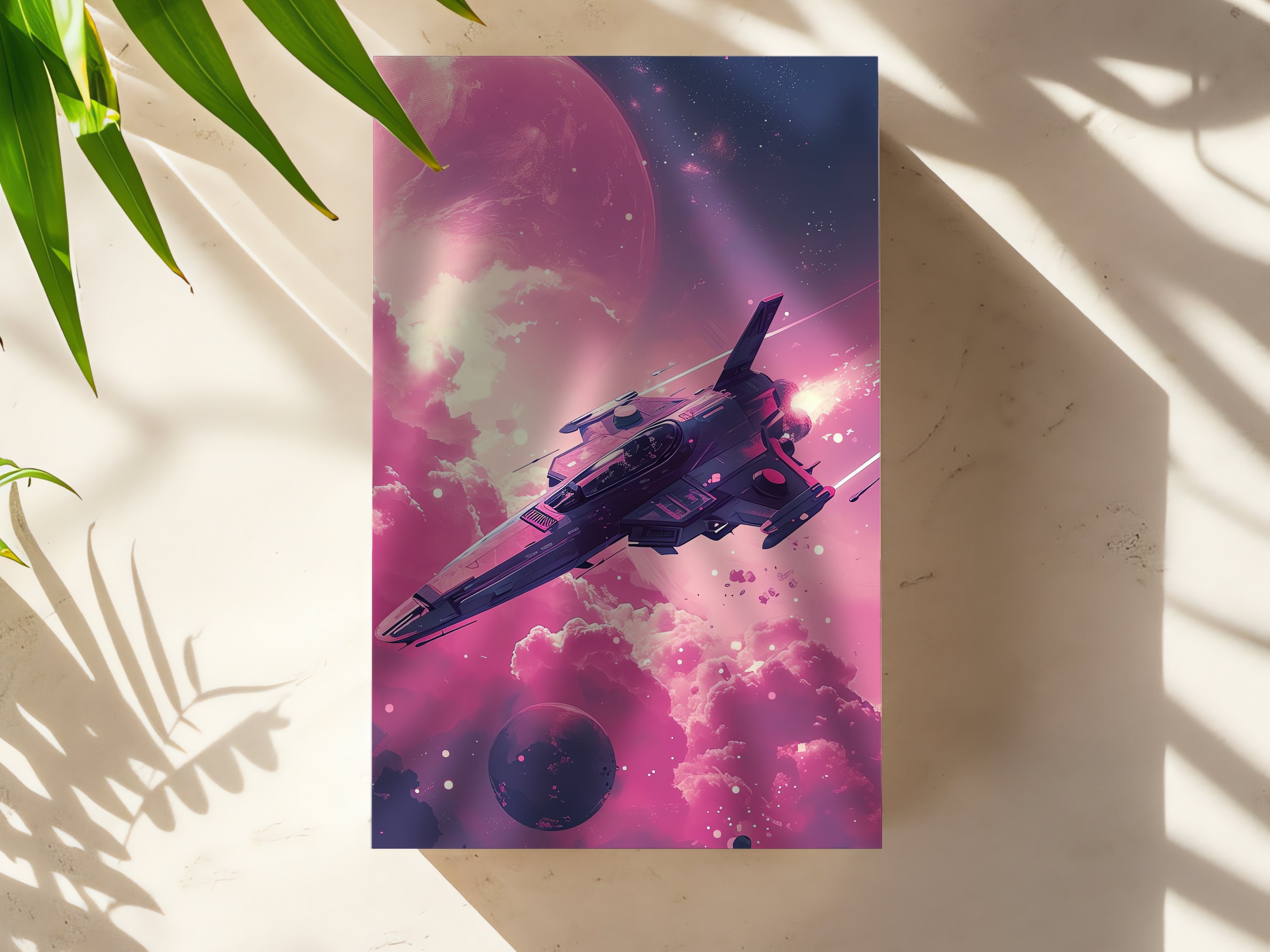 Neon Pirate Spaceship Space Art Canvas Behance Contest Winner Synthwave ...
