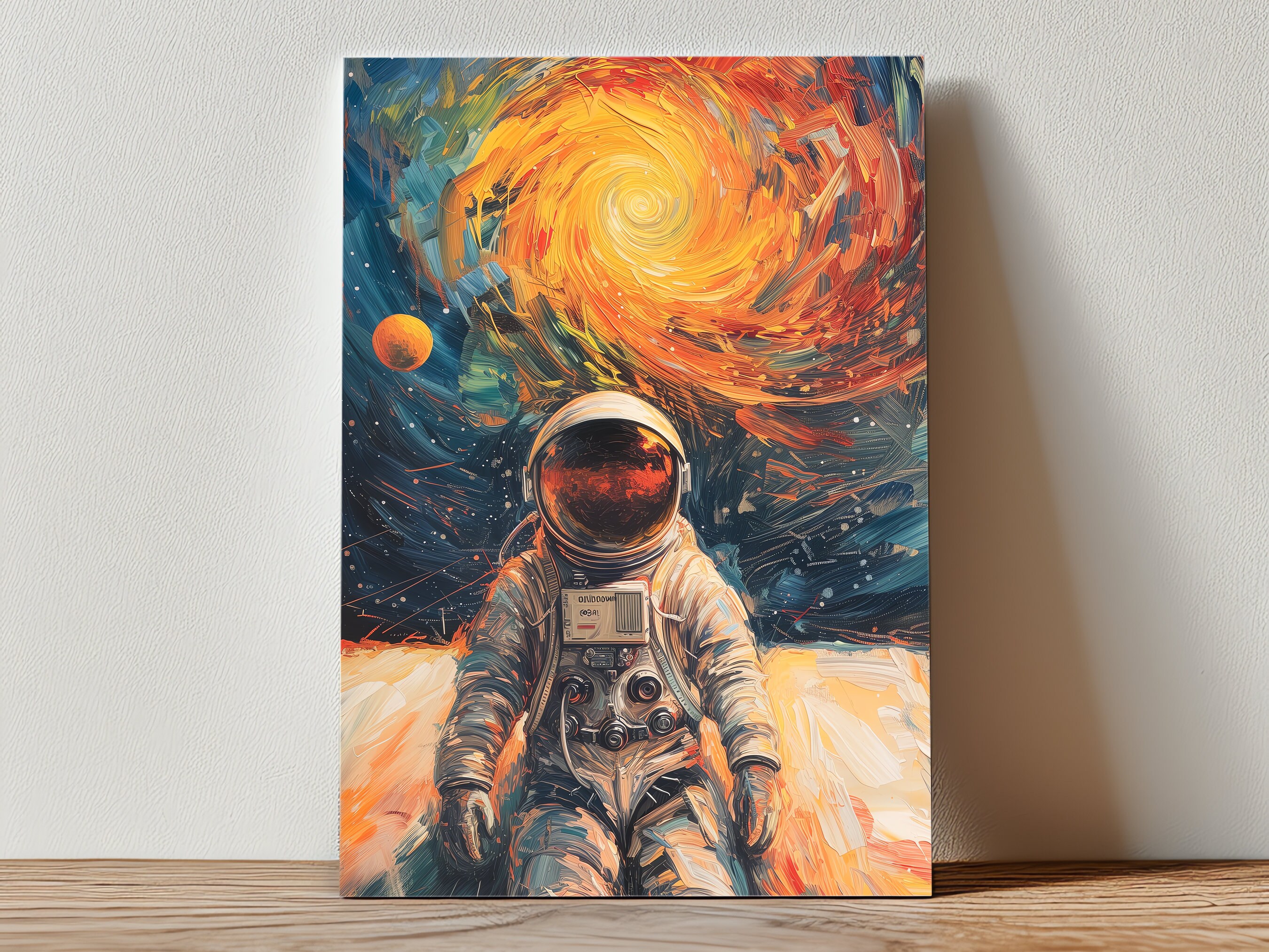 Space Art Astronaut on Moon Painting Cosmic LSD Poster Futuristic ...