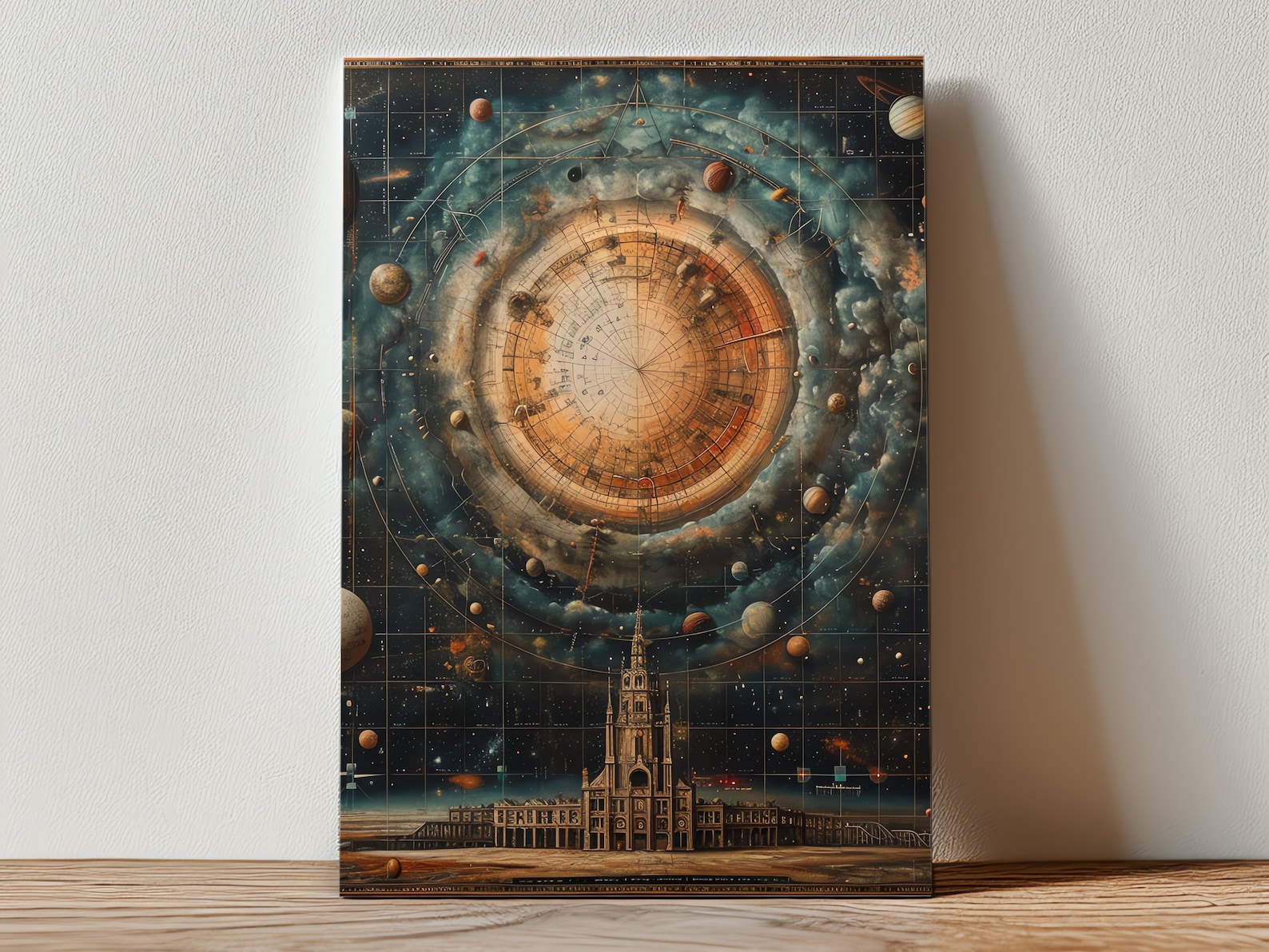 Solar System Map Detailed Space Art Cosmic Artwork Surreal Galaxy ...