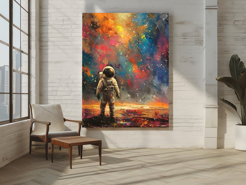 Astronaut on Alien Planet Detailed Space Canvas Art Liminal Cosmos Art ...