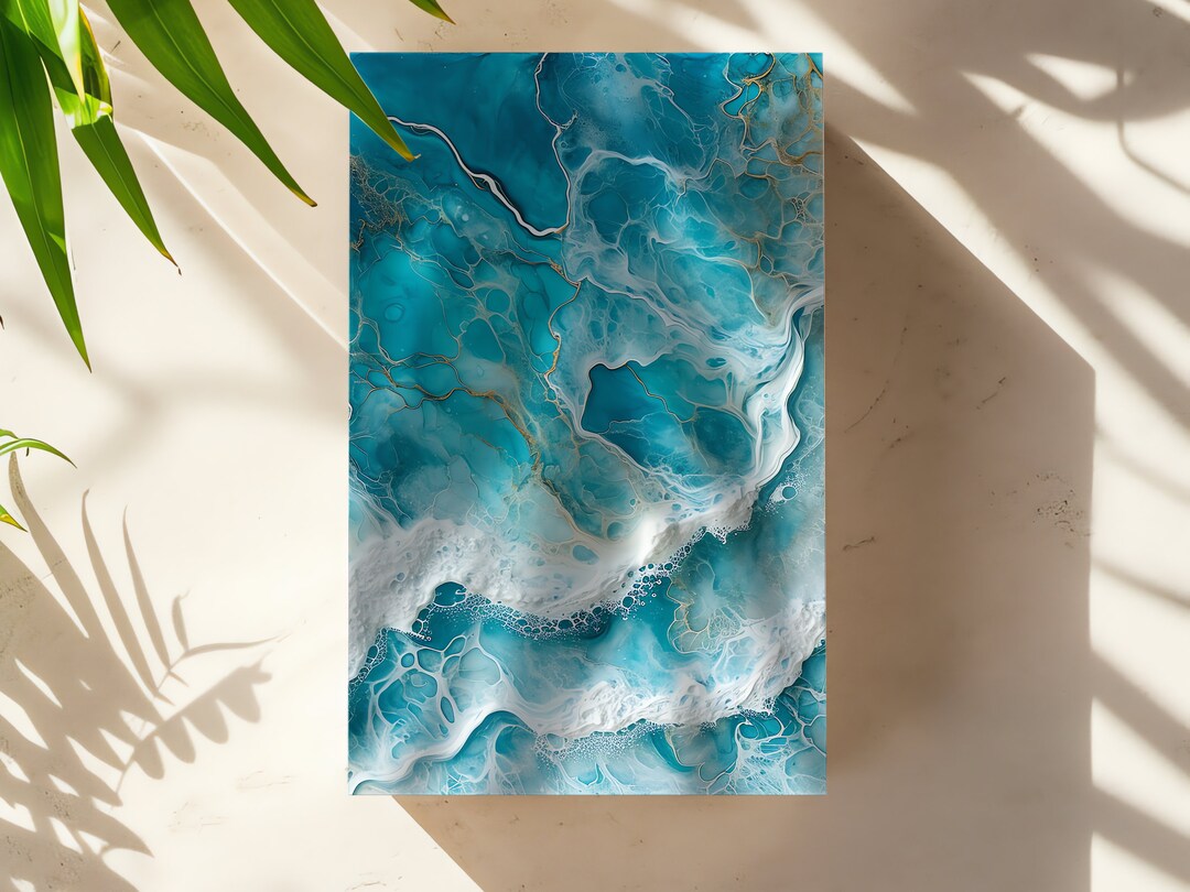 Abstract Wave Painting Polished Flowing Paint Generative Art Trending ...