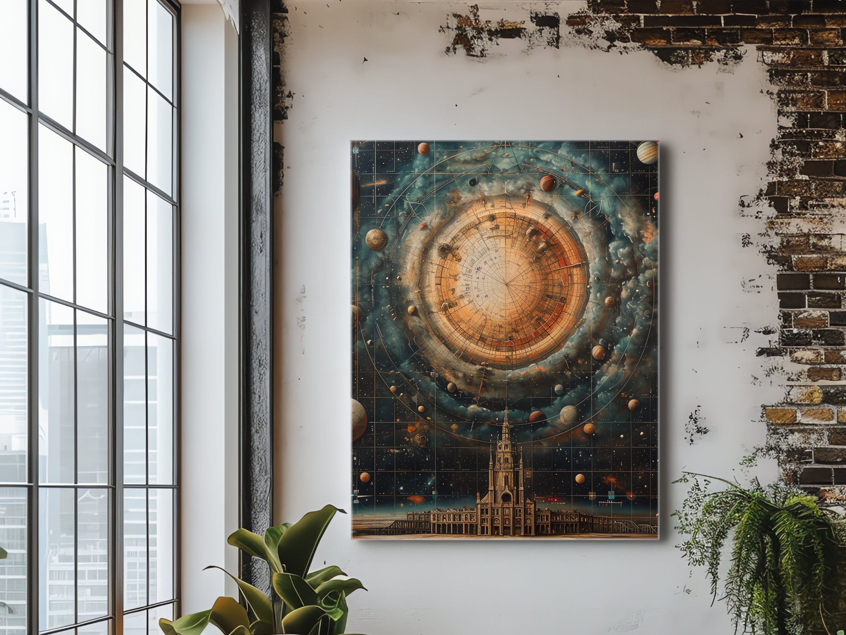 Solar System Map Detailed Space Art Cosmic Artwork Surreal Galaxy ...
