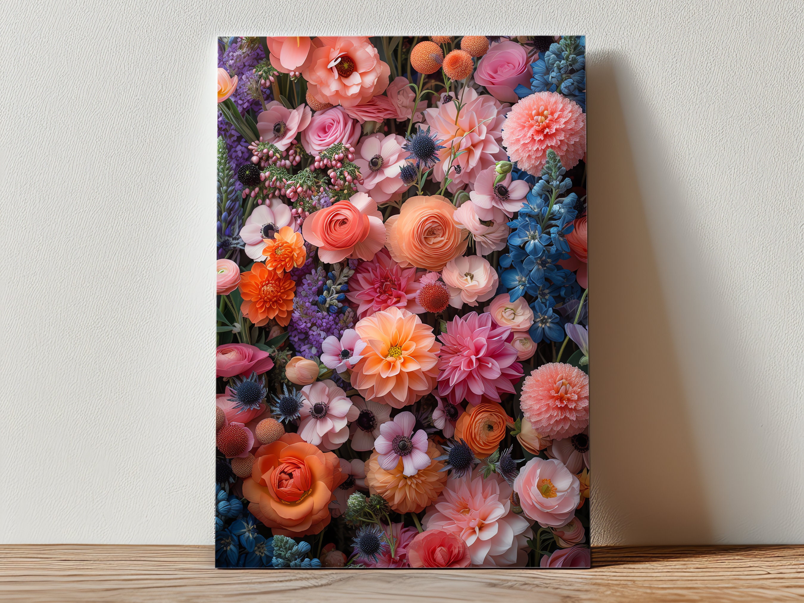 Rococo Floral Still Life Canvas Inspired by Classic Baroque Close up ...
