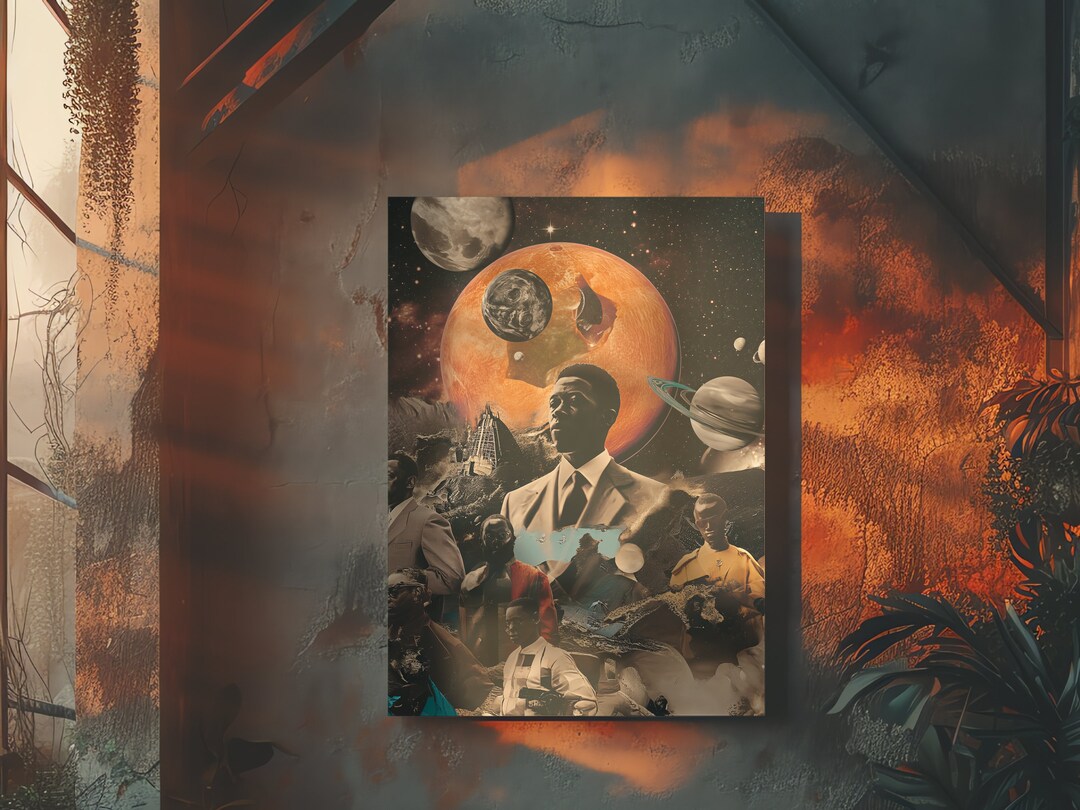 Afrofuturism Collage Art Canvas Award-winning Poster Zulu Album ...