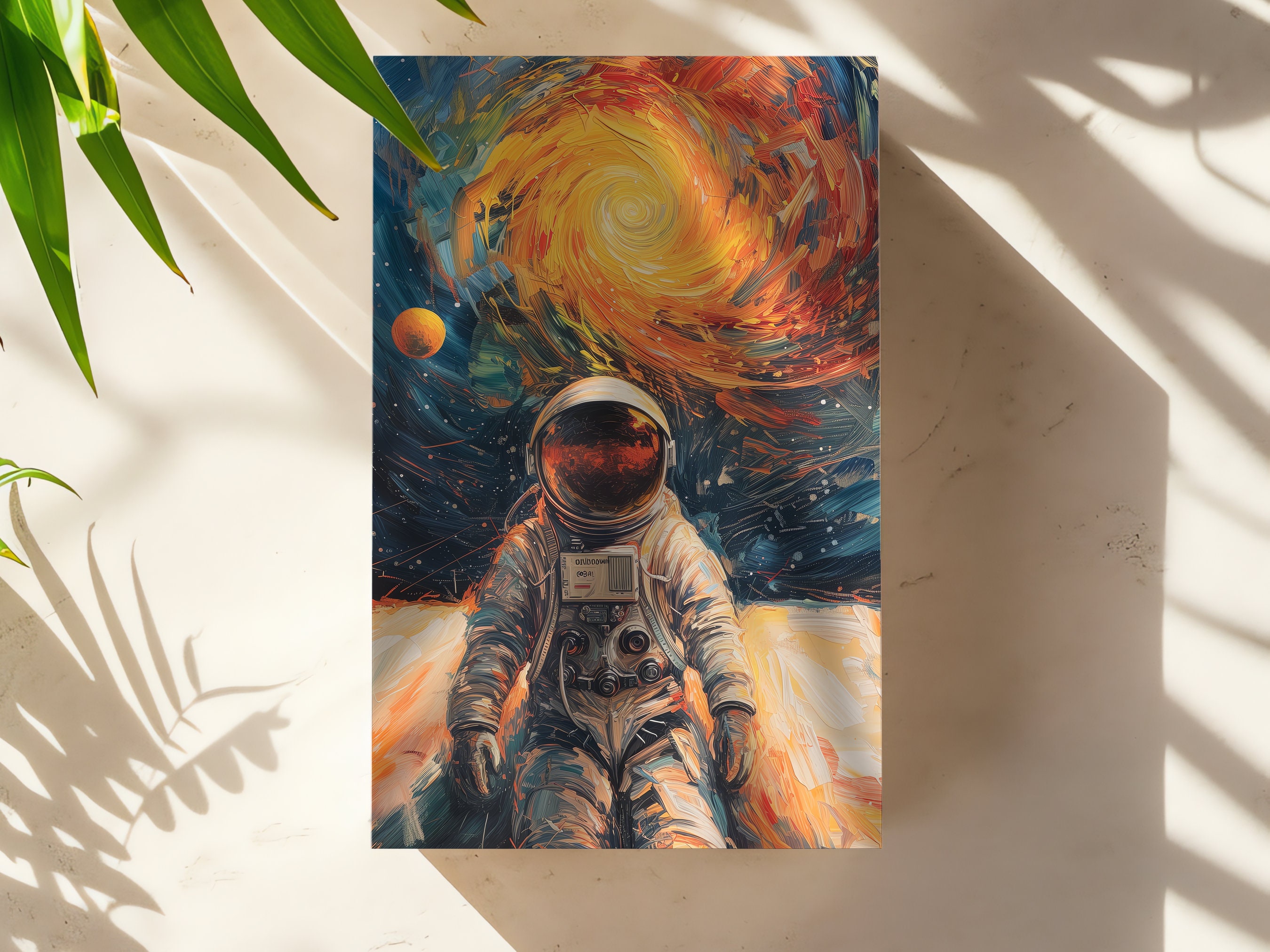 Space Art Astronaut on Moon Painting Cosmic LSD Poster Futuristic ...