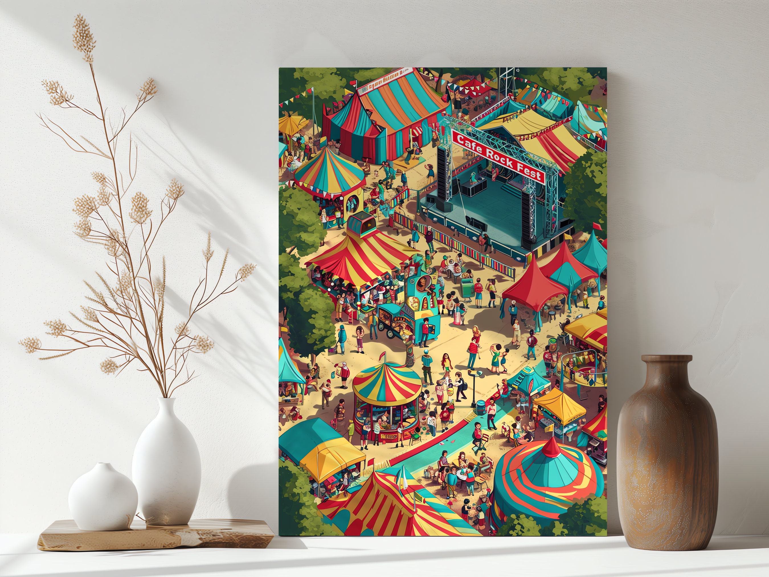 Carnival Crowd Canvas Storybook Isometric Art Hyper-detailed American ...