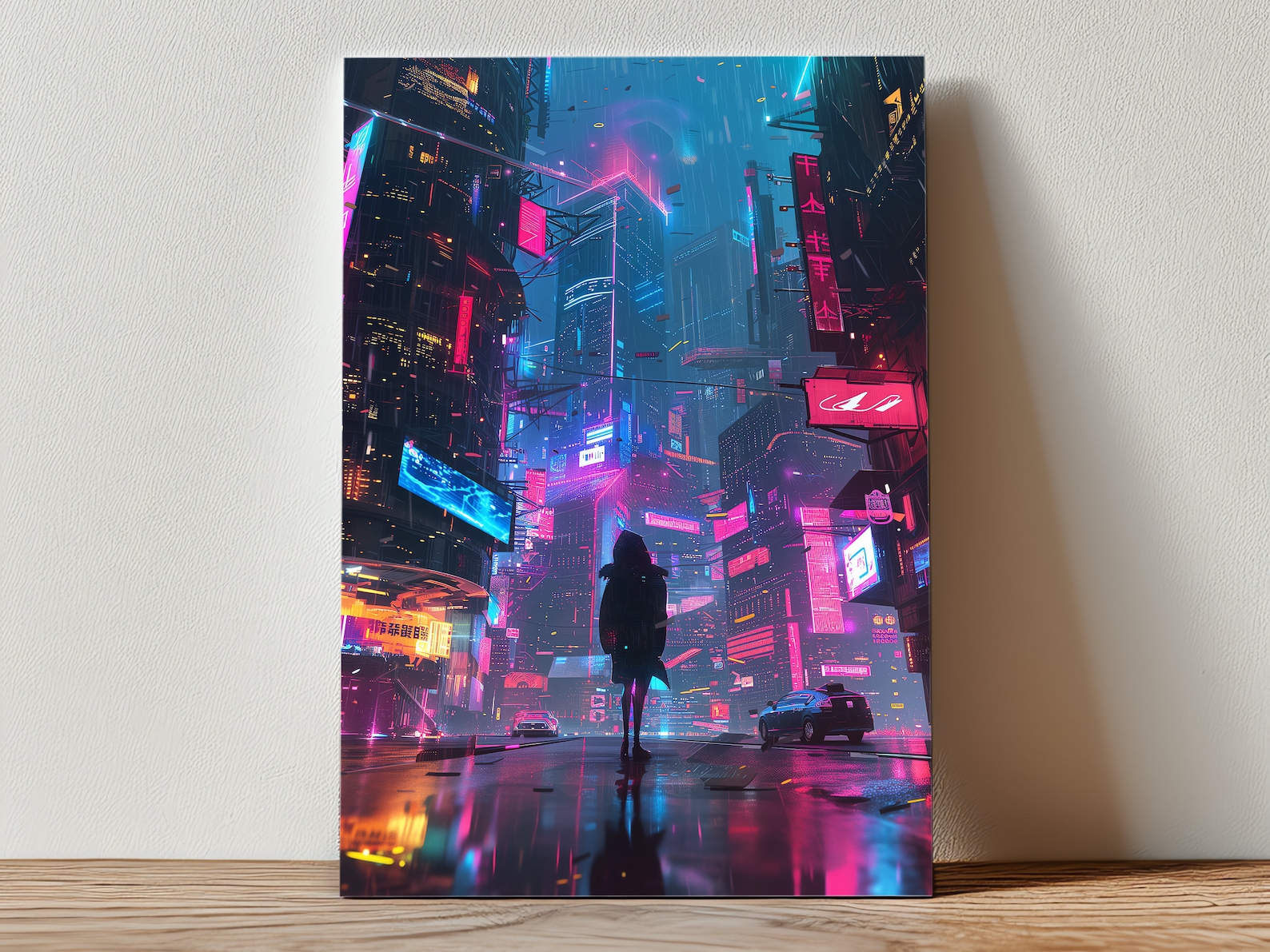 Cyberpunk Cityscape Retrofuturism Canvas Art Neon Night Scene Cgsociety ...
