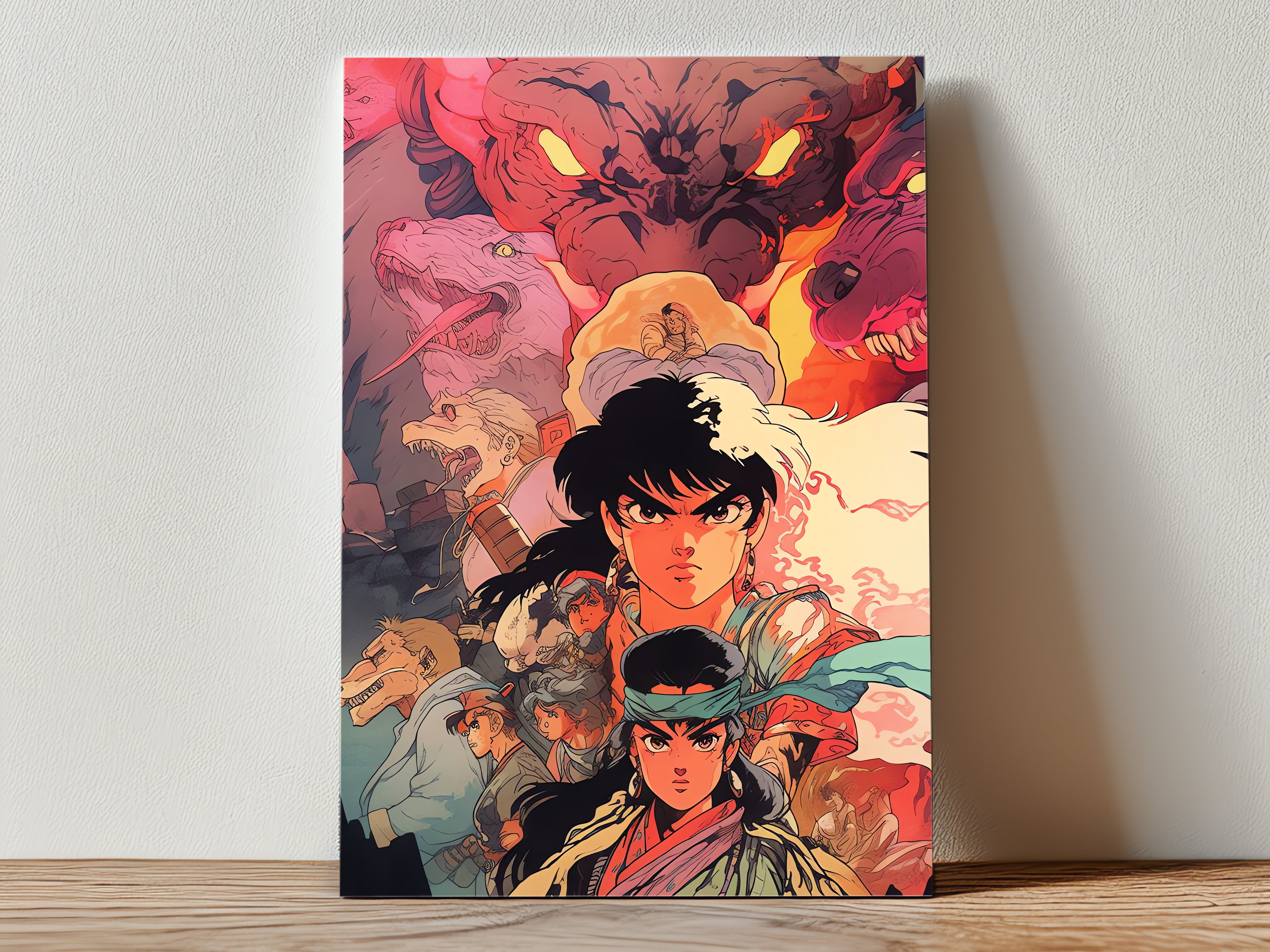 80s OVA Style Anime Characters Poster Art Upscaled X4 X2 Canvas Art ...