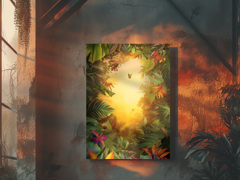 Exquisite Rainforest Jungle Canvas Art Detailed Nature Imagery Award ...