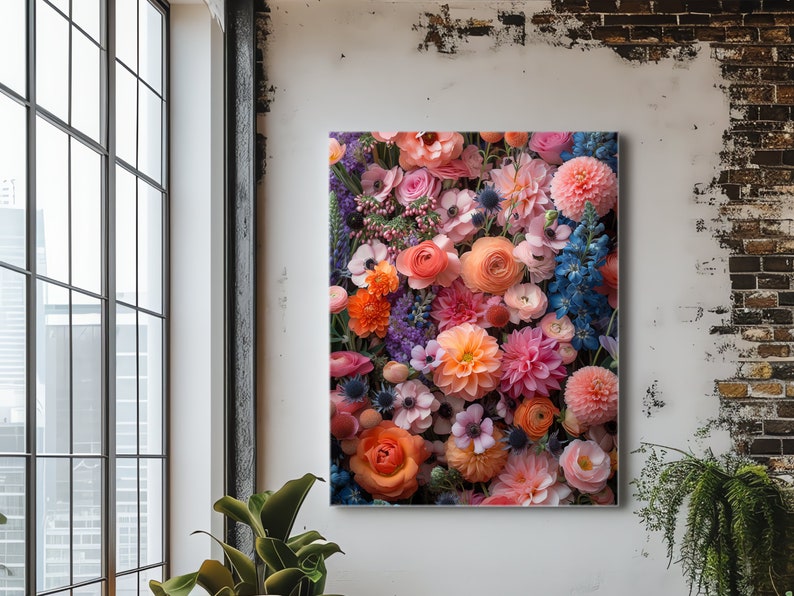 Rococo Floral Still Life Canvas Inspired by Classic Baroque Close up ...