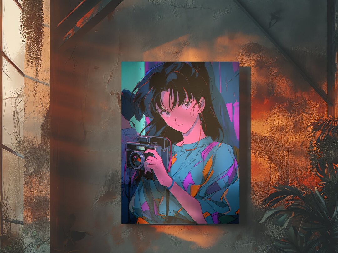 Cyberpunk Anime Woman Retro Futurism Art 1980s Inspired Upscaled 8x10 ...