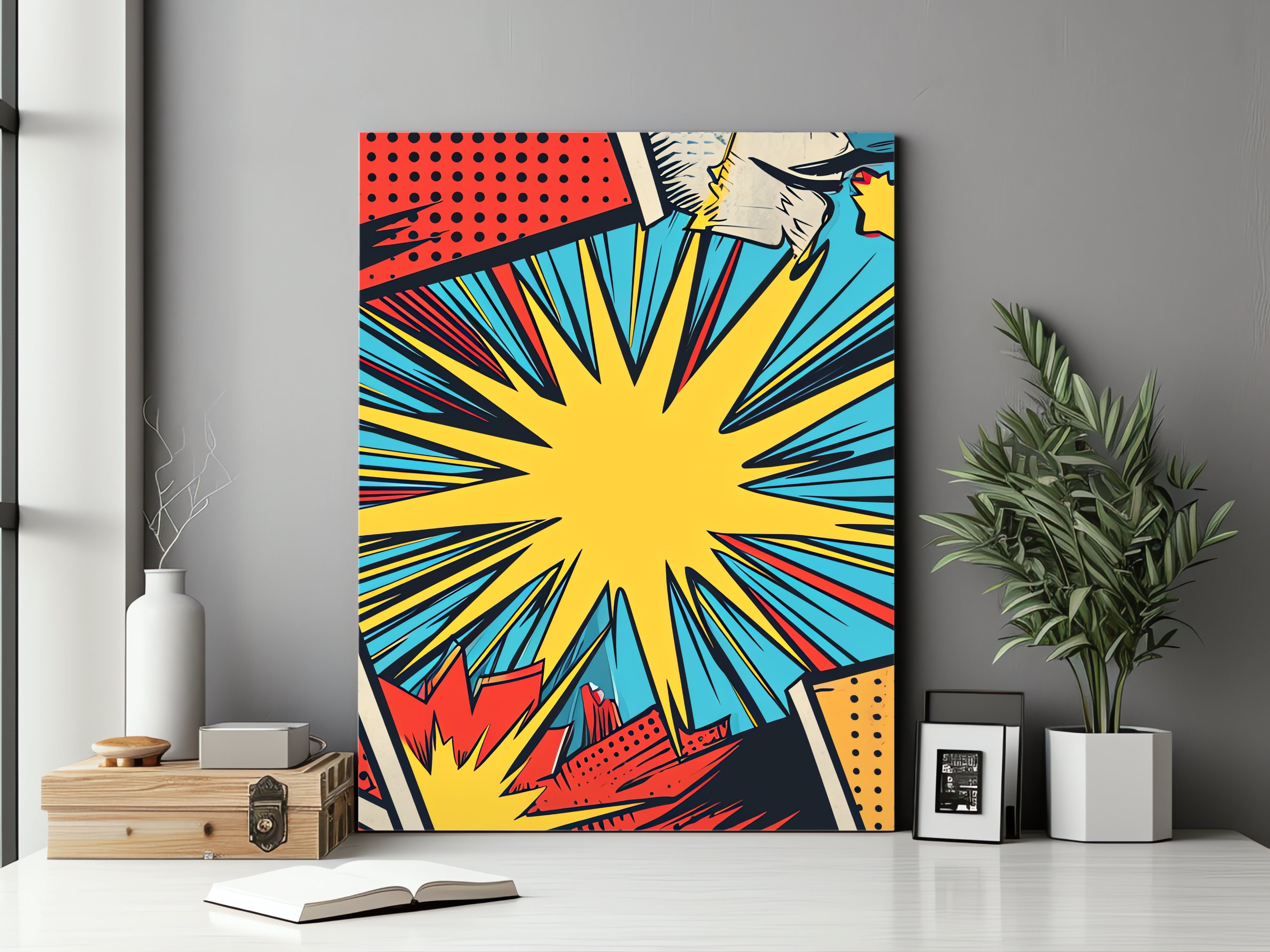 Pop Art Canvas Comic Book Panel Inspired Detailed Patterns Texture ...