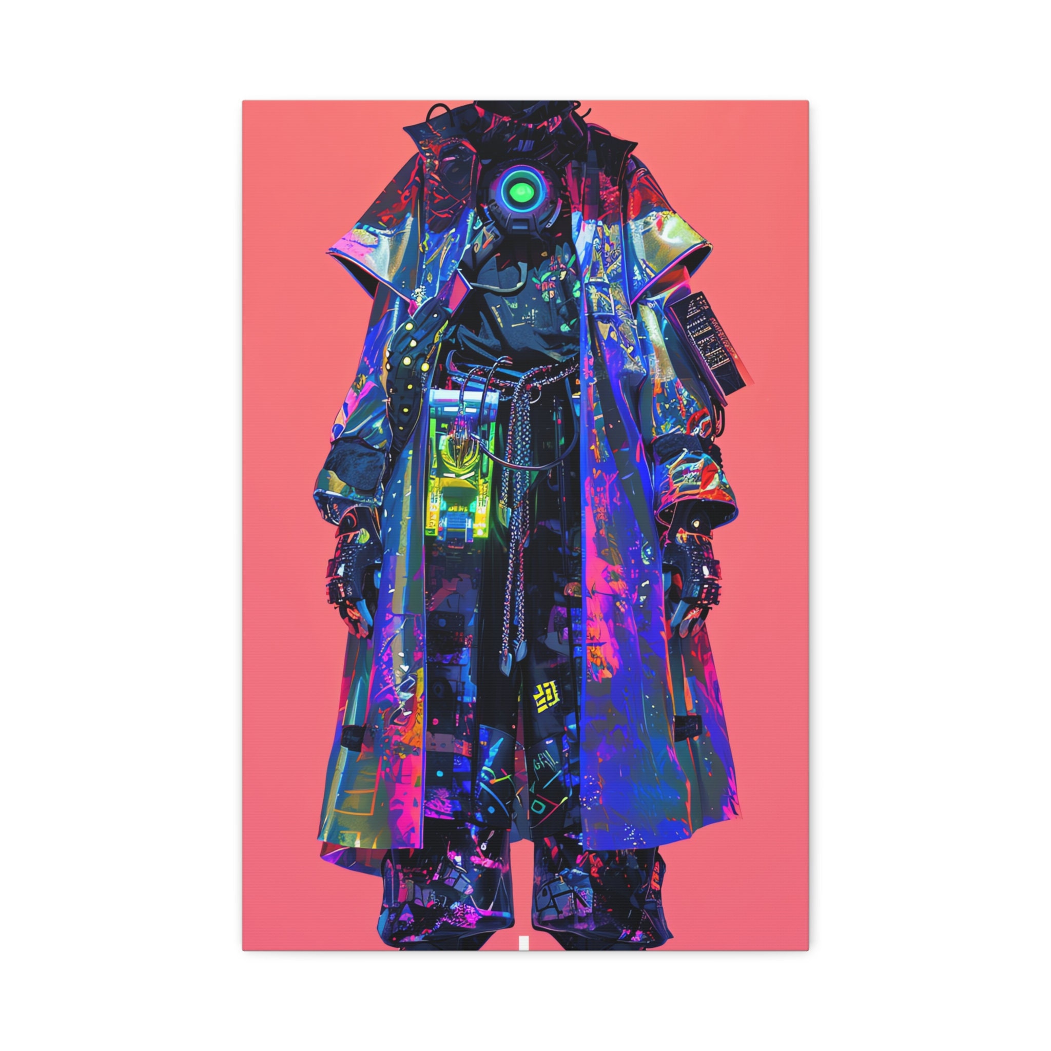 Futuristic Cyberpunk Samurai Canvas Art Retrofuturism Robes Ornate ...