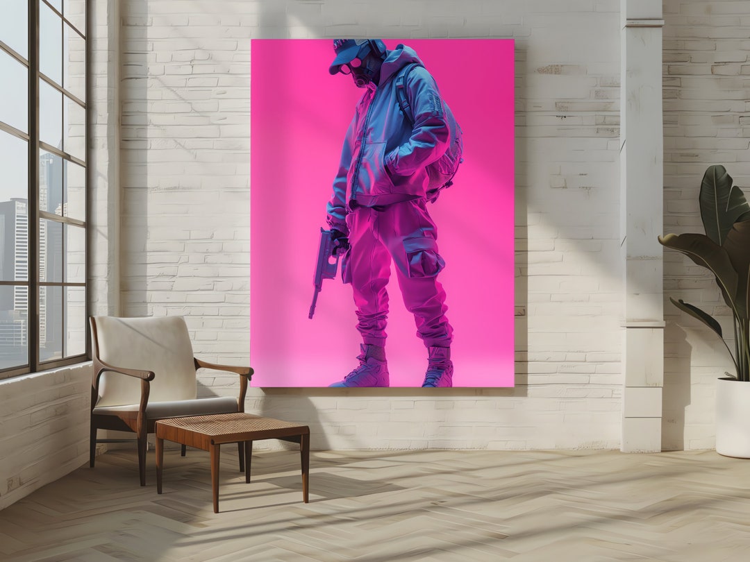 Cyberpunk Gas Mask Art Neonwave Canvas Retrofuturism Streetwear ...
