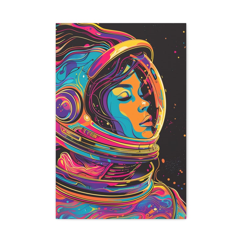 Cosmic Space Suit Vector Art Lsd-inspired Space Art Woman Astronaut ...