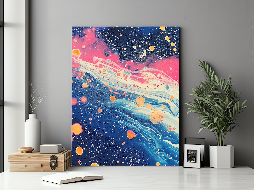Ultrafine Generative Art Canvas Neon Galaxies & Vibrant Swirls Abstract ...