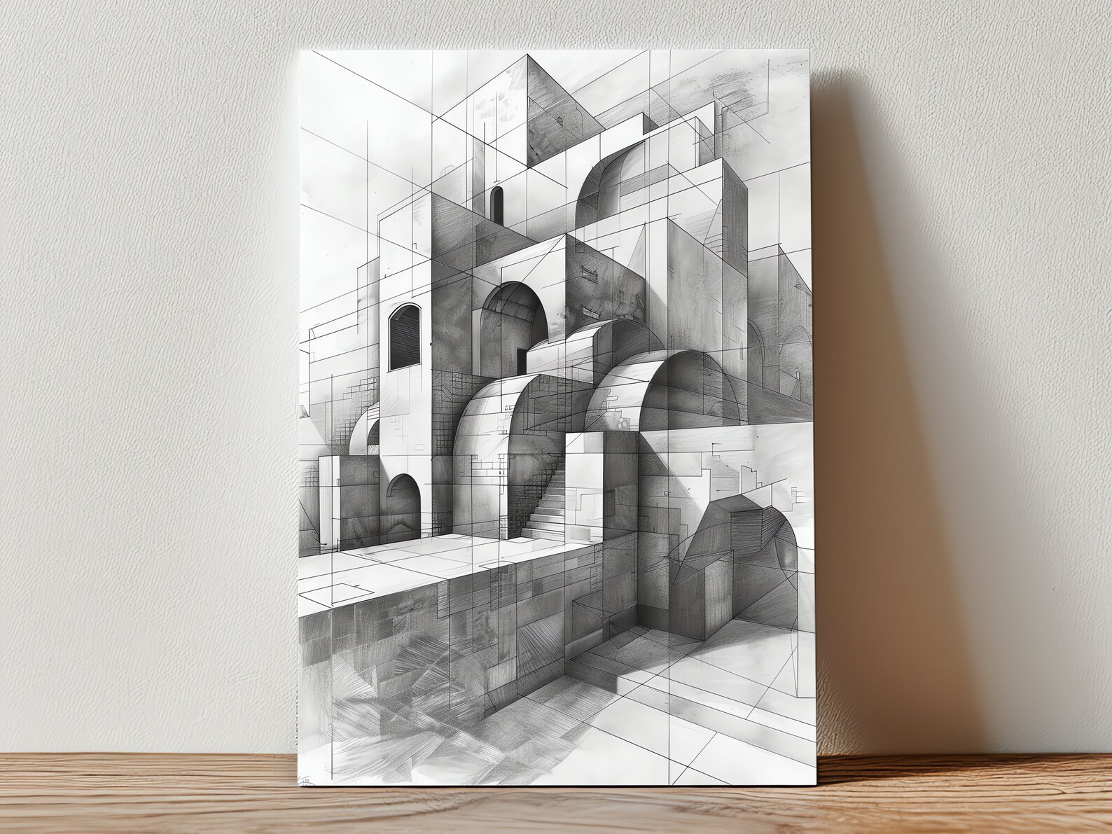 Geometric Deconstructivist Architecture Canvas Inspired by Abstract Art ...
