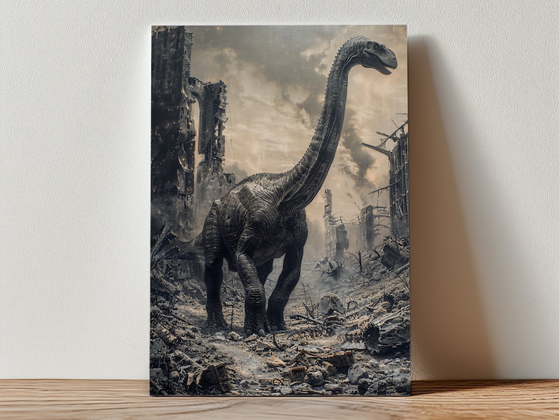 Brachiosaurus Dinosaur on Earthen Terrain Realistic Paleoart Neo ...