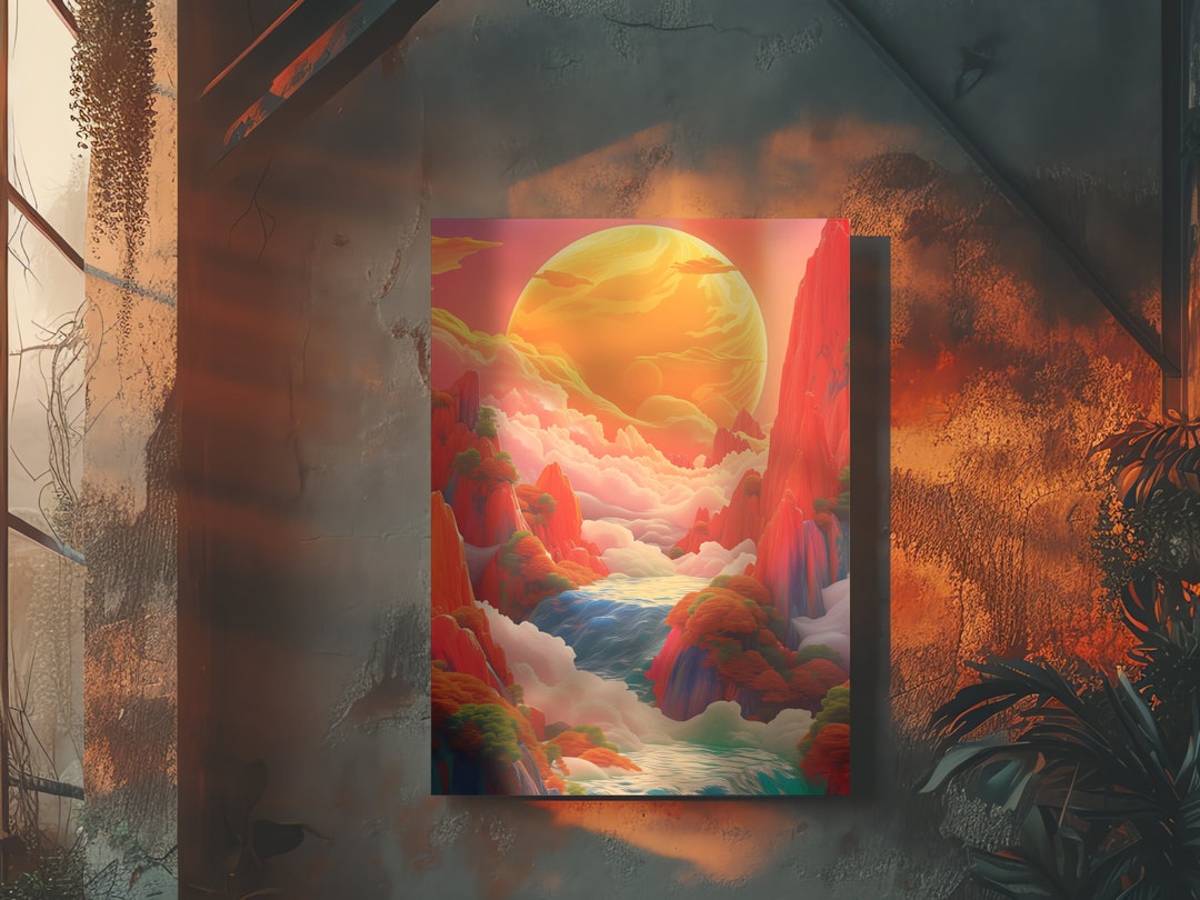 Psychedelic Sunset Canvas Matte Finish Painting Kilian Eng Inspired ...