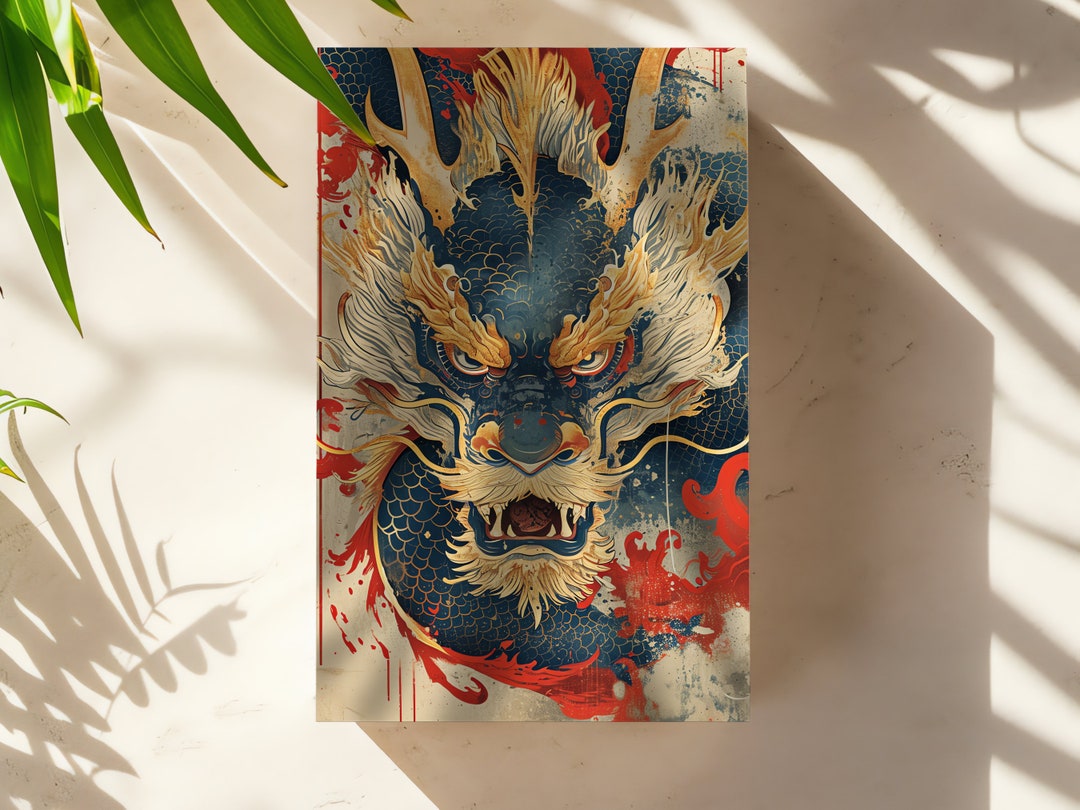 Dragon Imagery on Canvas Detailed Cloisonnism Art Award-winning ...