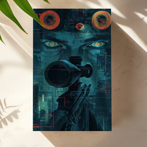 Cyberpunk Rifle Canvas Graphic Novel Inspired Comic Book Cover Art ...
