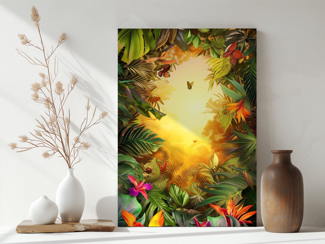 Exquisite Rainforest Jungle Canvas Art Detailed Nature Imagery Award ...