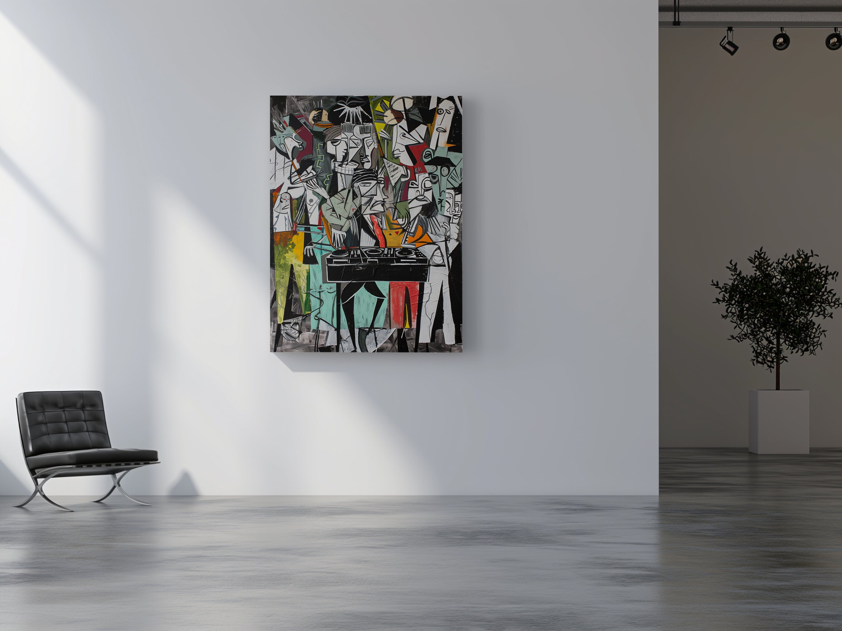 Cubist Harlem Renaissance Art DJ Party Portrait Picasso-inspired Style ...