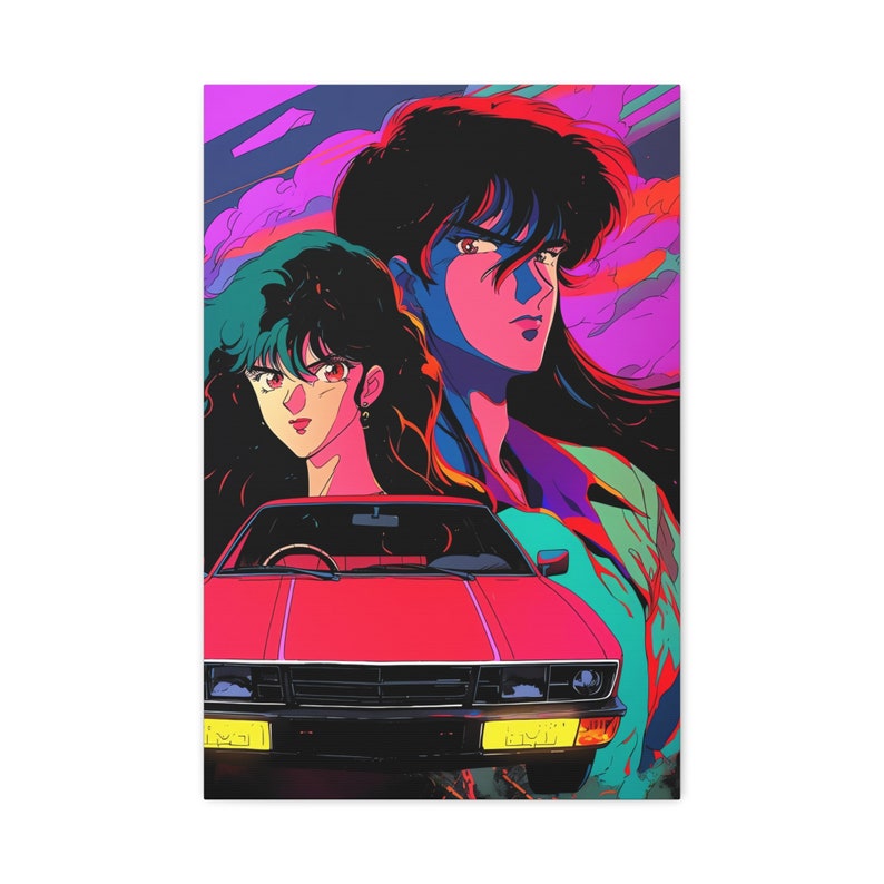 80s Anime OVA Style Art Canvas Trending Pixiv Prints Art Deco Outrun ...