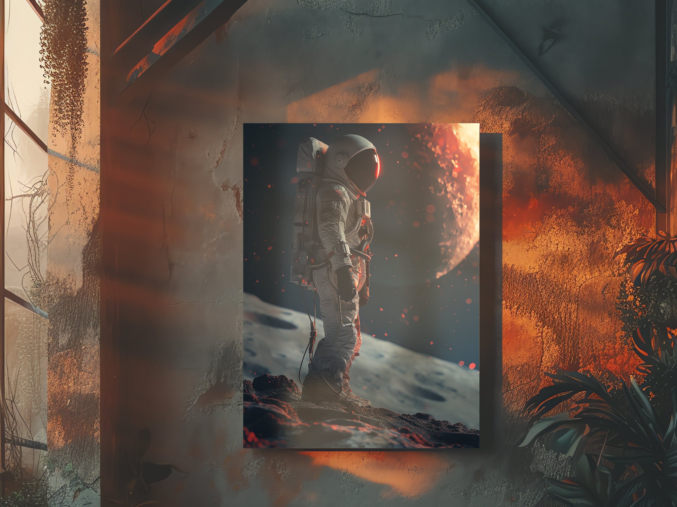 Astronaut on Moon 3D Render Space Art Cgsociety Trend Moon Surface ...