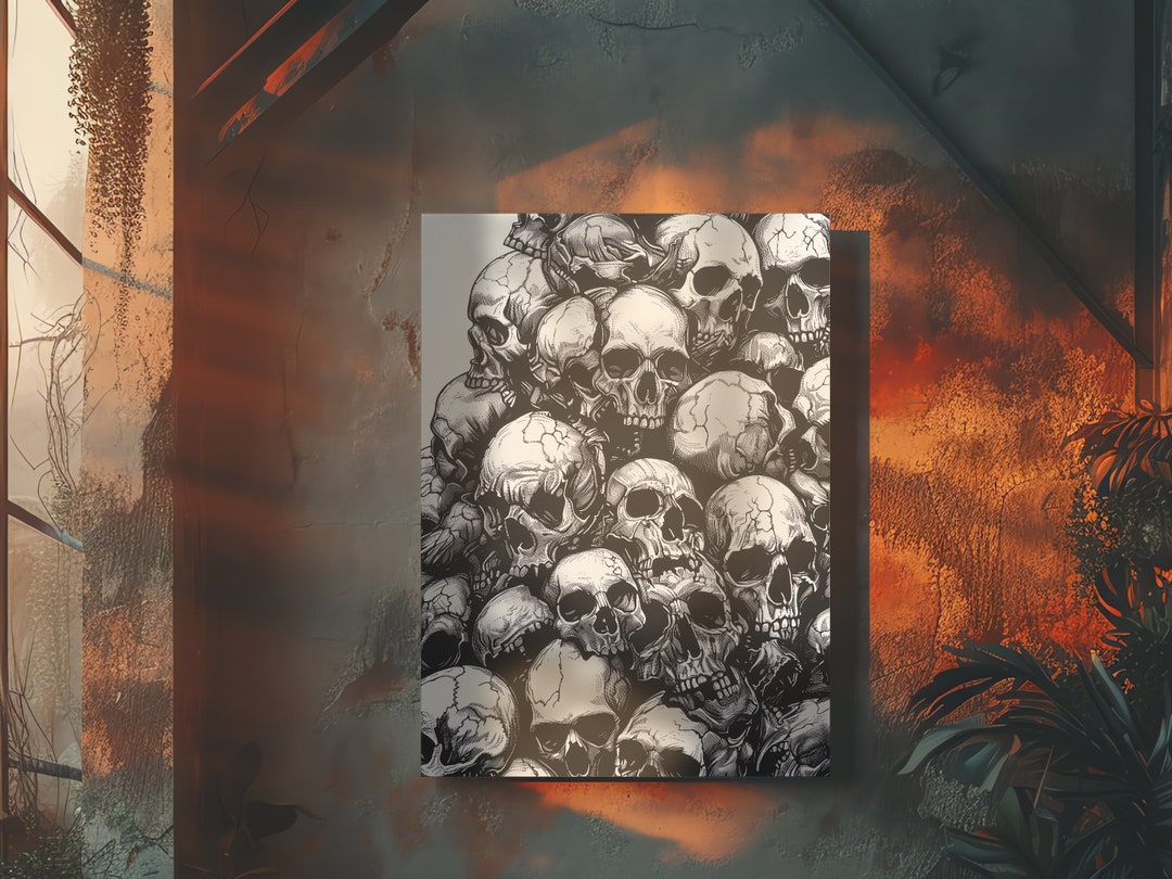 Neoplastic Skull Design Rock Band Inspired Artwork Unique Canvas Piece ...
