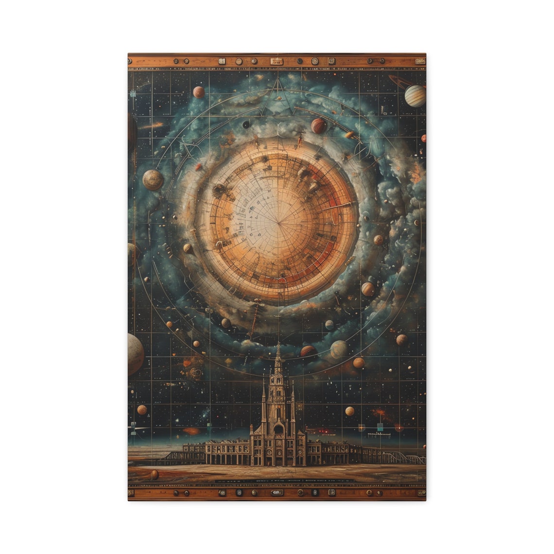 Solar System Map Detailed Space Art Cosmic Artwork Surreal Galaxy ...