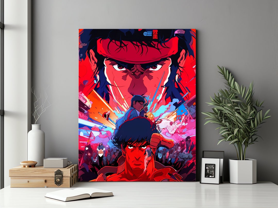Retro 80s OVA Style Anime Movie Poster Man and Woman Amid Crowd Vintage ...
