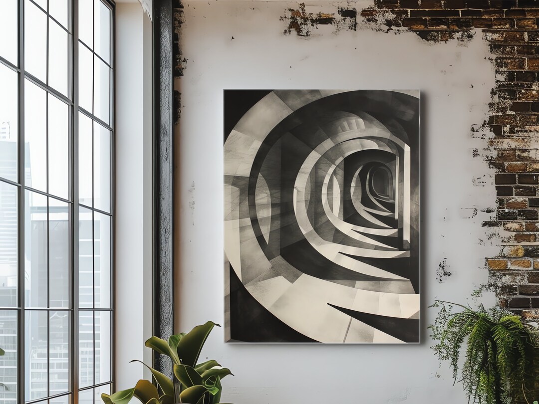 Abstract Illusionism Spiral Staircase Canvas Ultrafine Detail Panoramic ...