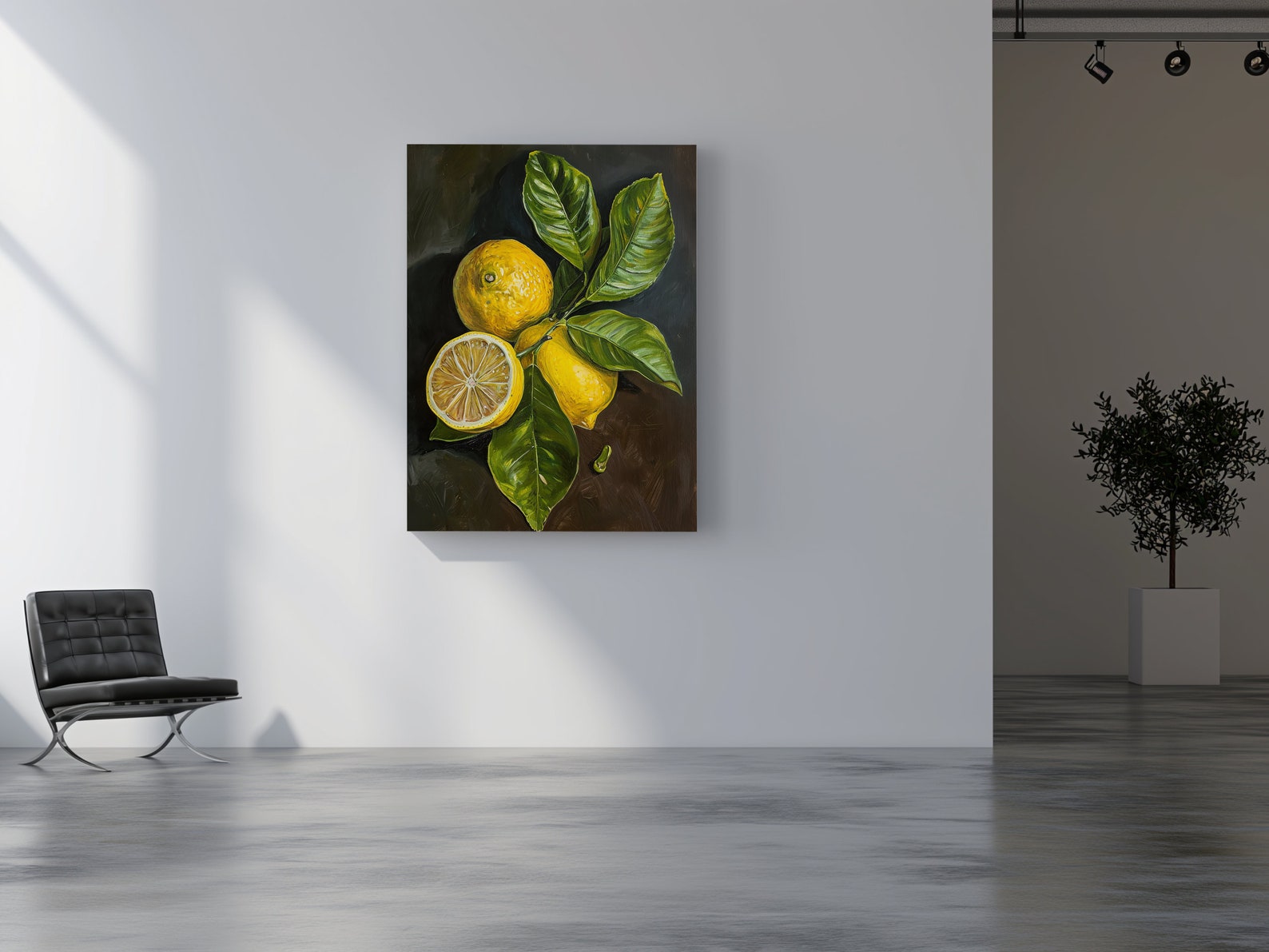 Ultra-fine Lemon & Leaves Painting Inspired by American Scene Art 4K ...