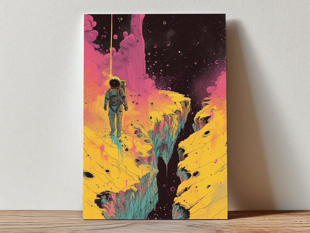 Space Suit Explorer Vibrant Cliff Poster Art Contest Winner Kinkade ...
