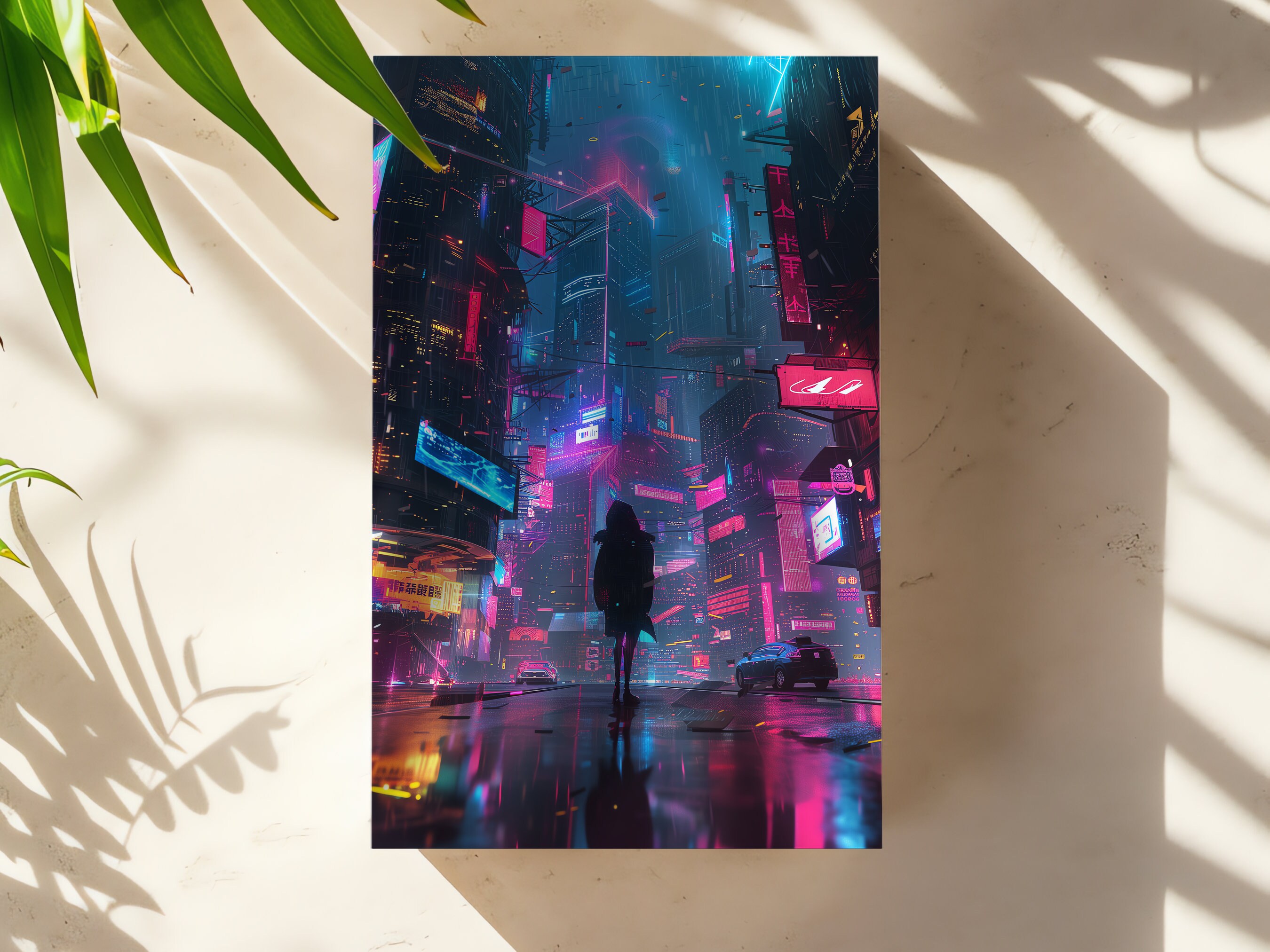 Cyberpunk Cityscape Retrofuturism Canvas Art Neon Night Scene Cgsociety ...