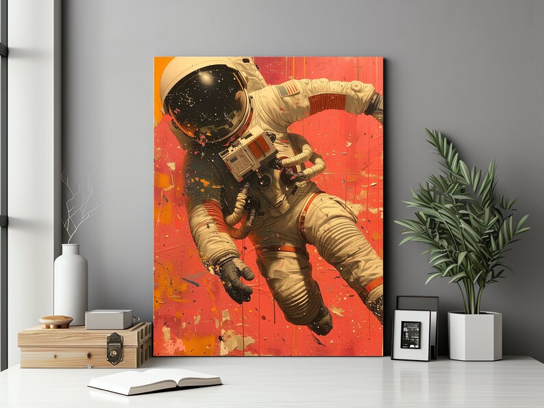 Astronaut Floating in Liminal Space Inspired Canvas Art Space Art ...