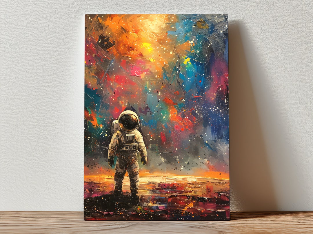 Astronaut on Alien Planet Detailed Space Canvas Art Liminal Cosmos Art ...