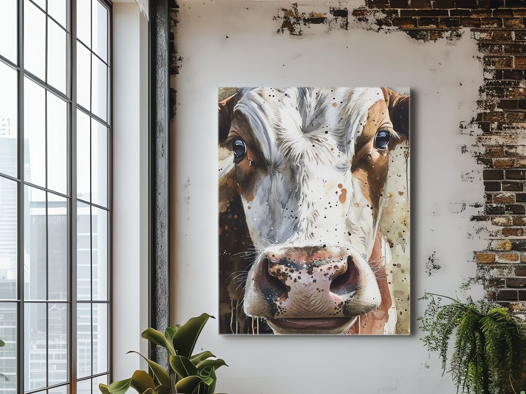 Brown and White Cow Artwork Airbrush Painting Photorealistic Detail ...