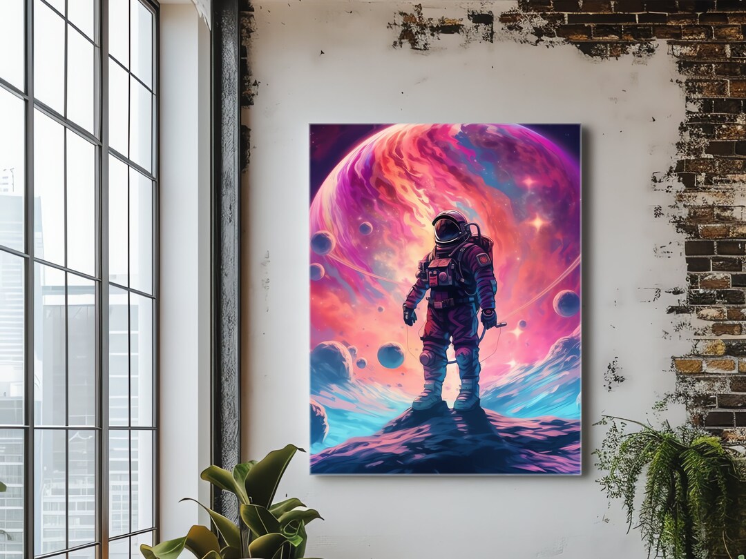 Cosmic Purple Space Man Canvas Art Ultrafine Detail Space Suit Art ...