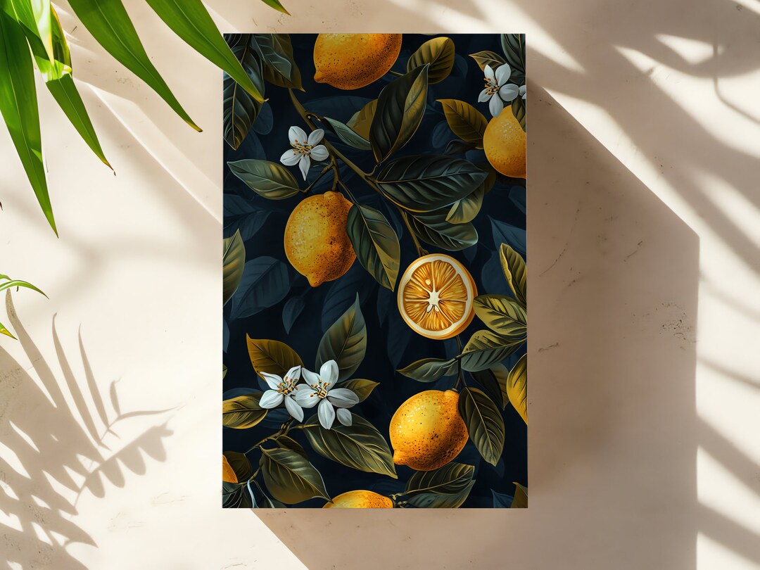 Ultra-fine Oranges and Flowers Canvas Art Maximalism Seamless Pattern ...
