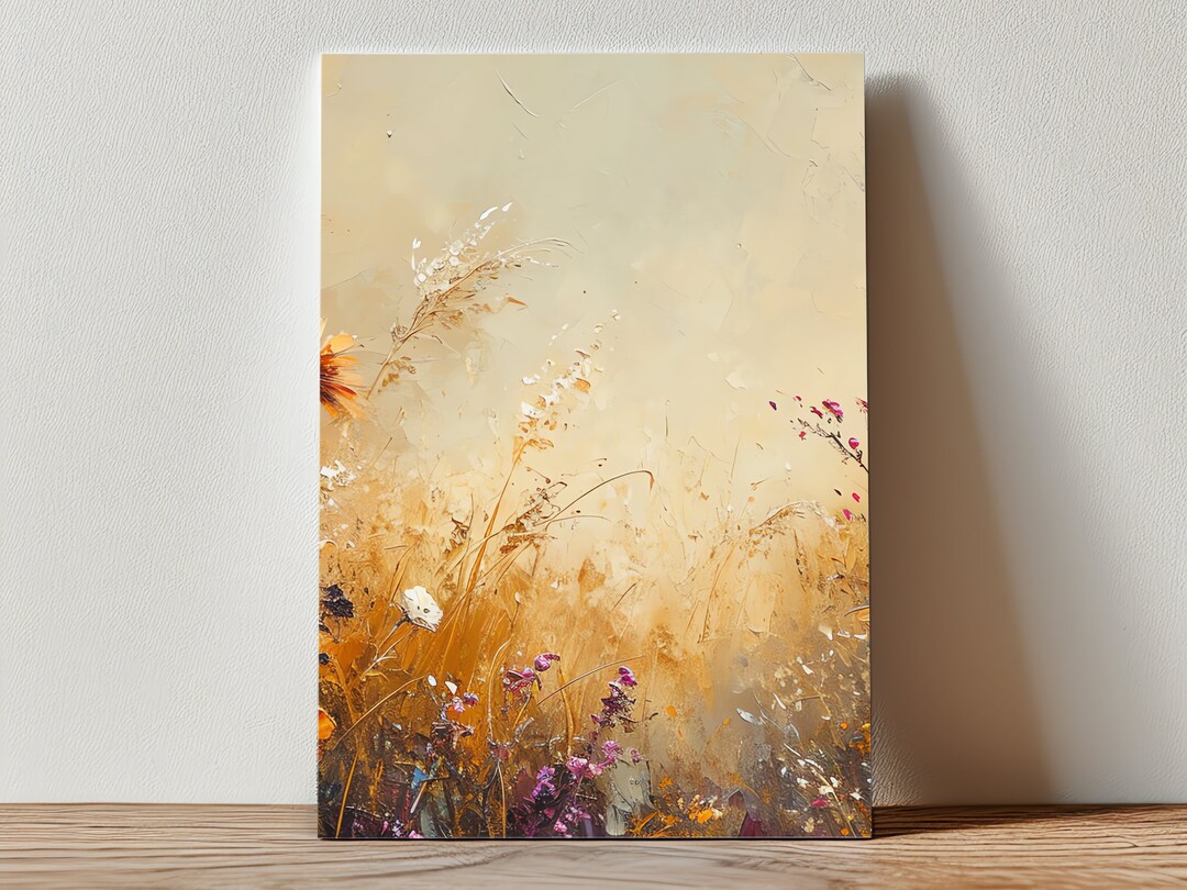 Wildflower Meadow Canvas Art Photorealistic Floral Field Painting ...
