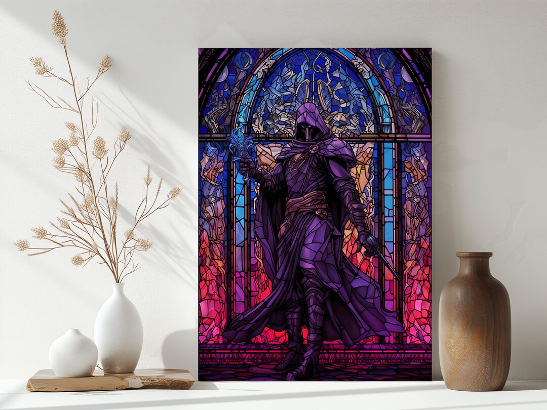 Cyberpunk Male Stained Glass Window Theme Fantasy Art Print Deviantart ...