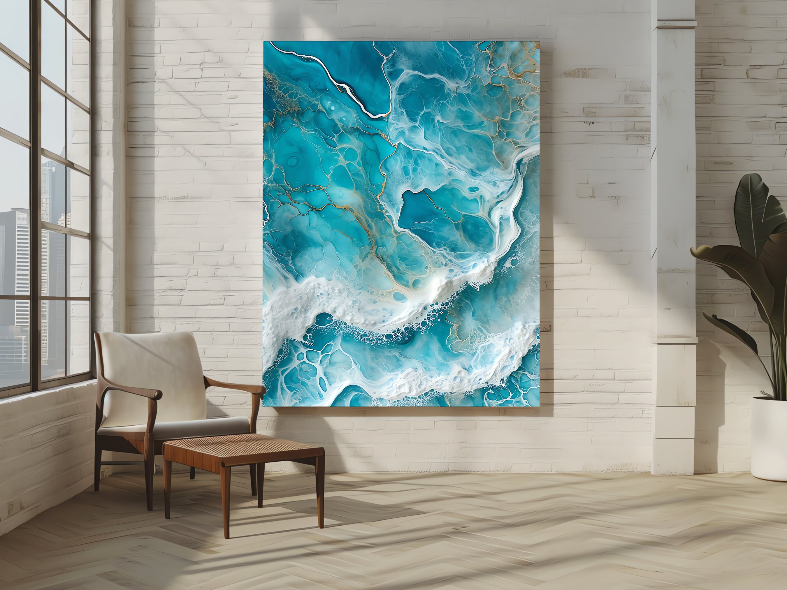 Abstract Wave Painting Polished Flowing Paint Generative Art Trending ...
