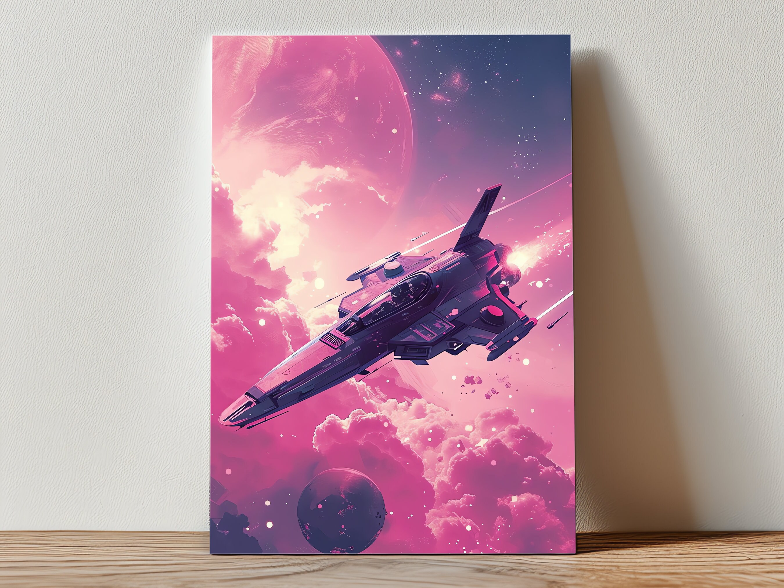 Neon Pirate Spaceship Space Art Canvas Behance Contest Winner Synthwave ...