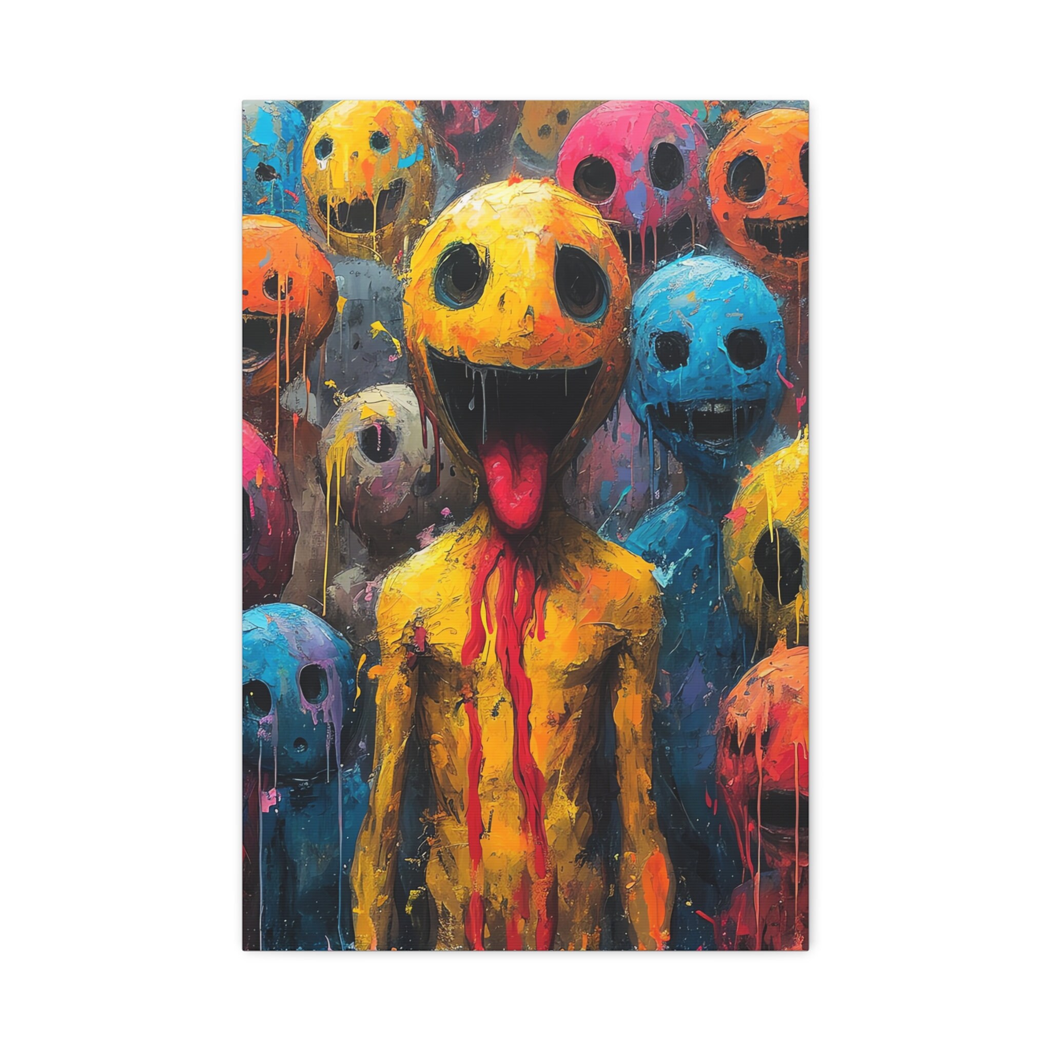 Neo-expressionism Graffiti Art Unique Creepy Face Canvas Surrealistic ...