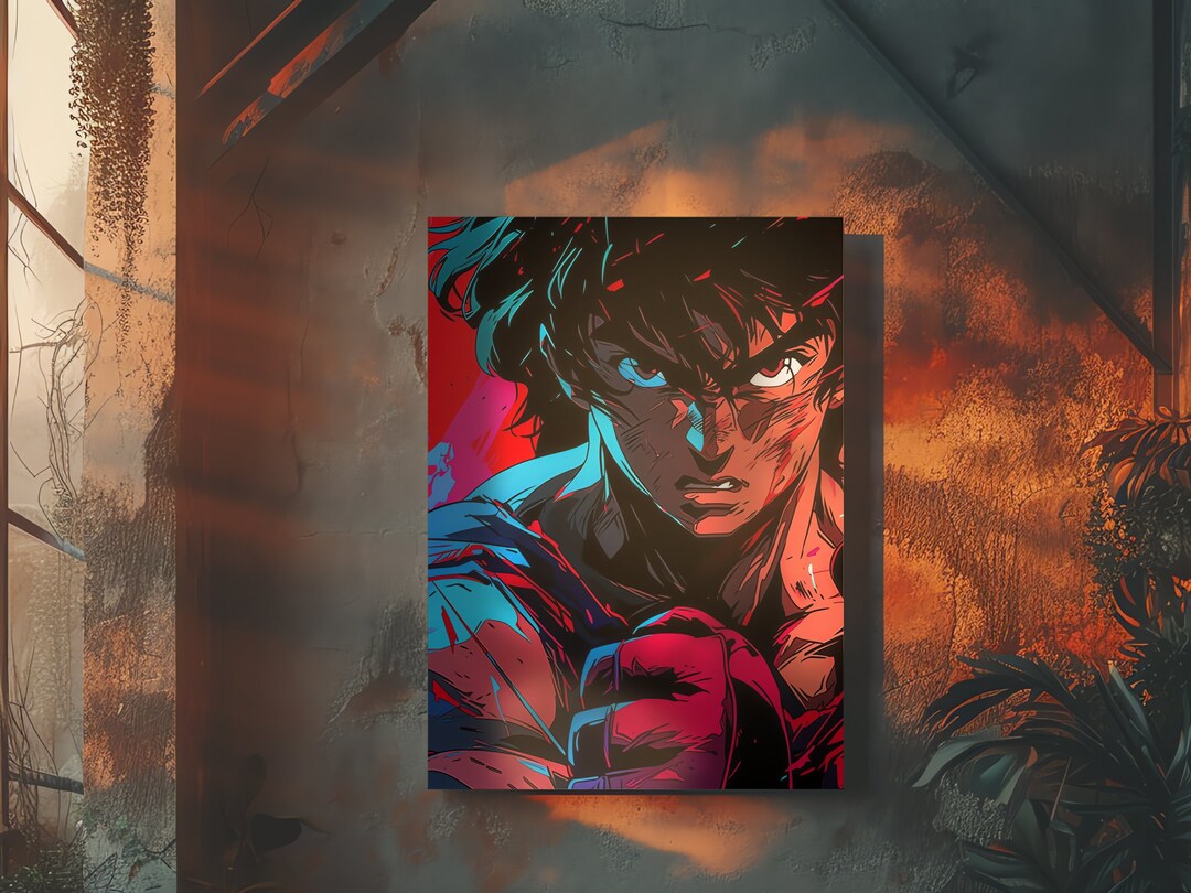 Anime Fist Poster Neogeo 80s OVA Style Art Canvas Print 8K Retro Art ...