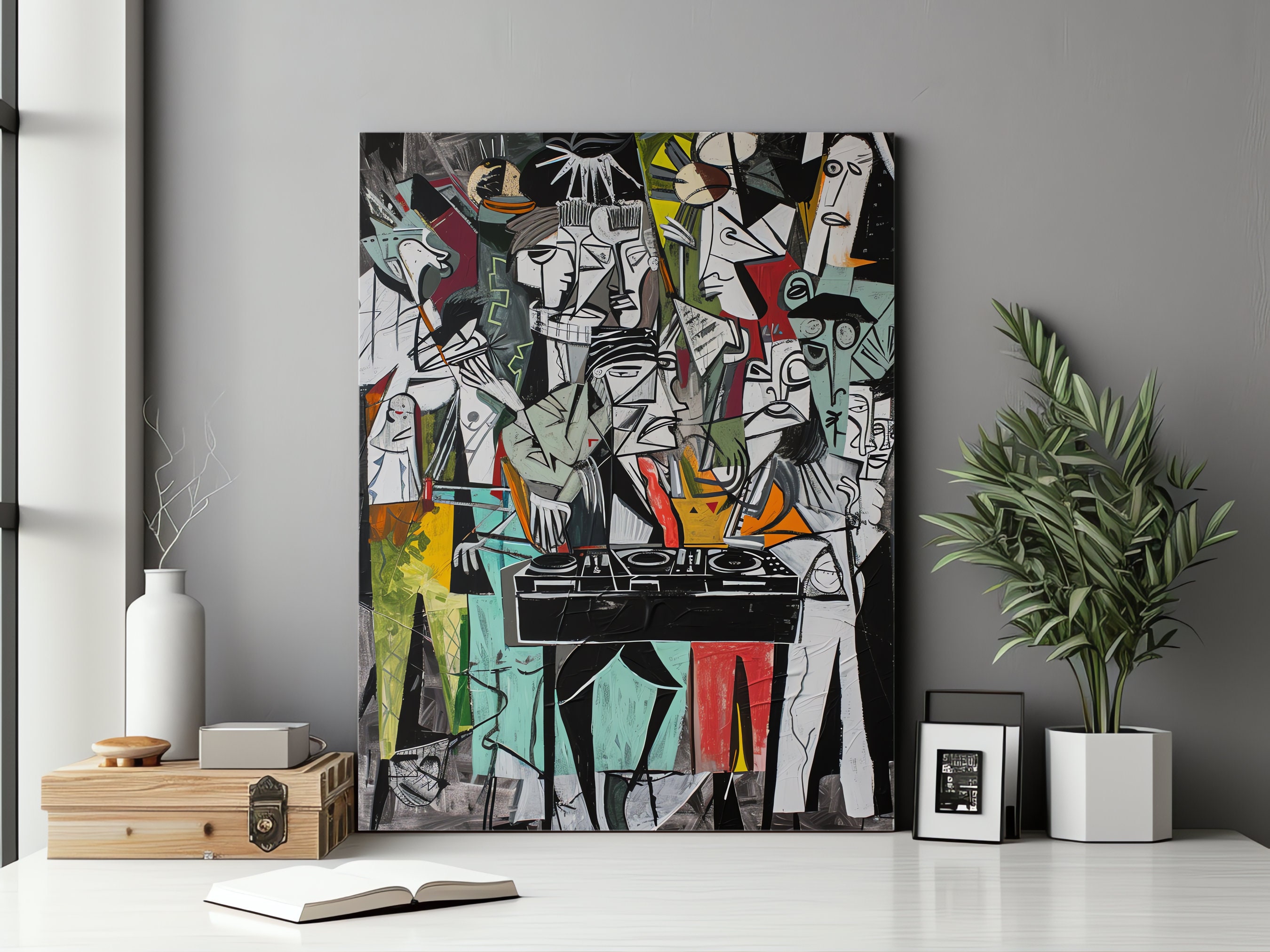 Cubist Harlem Renaissance Art DJ Party Portrait Picasso-inspired Style ...
