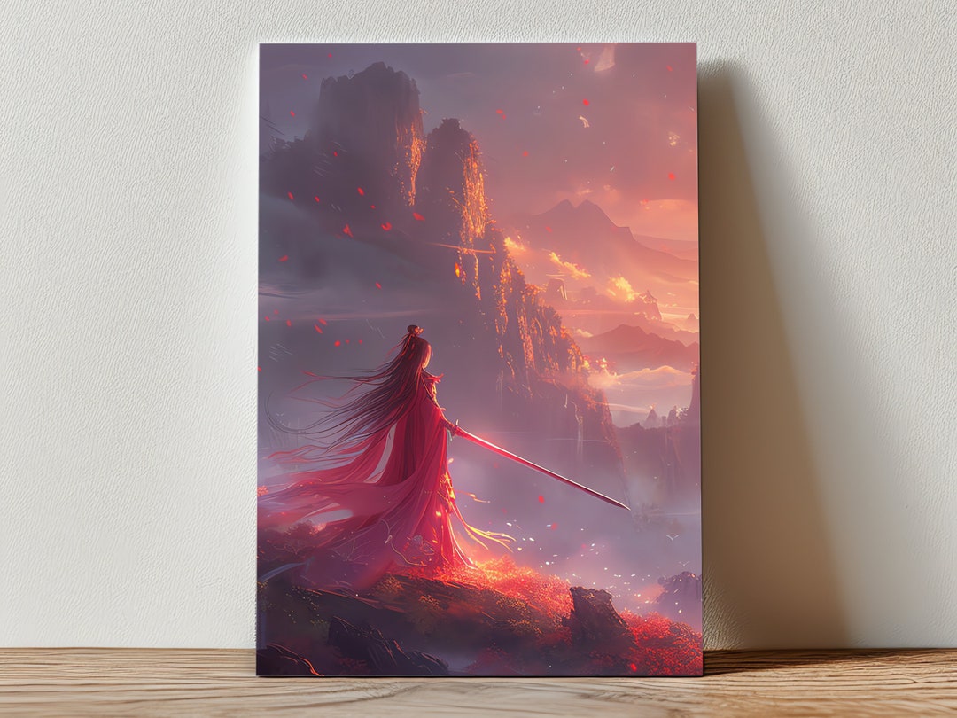 Fantasy Woman on Hill Sword Art Xianxia Wuxia Style Cgsociety Inspired ...